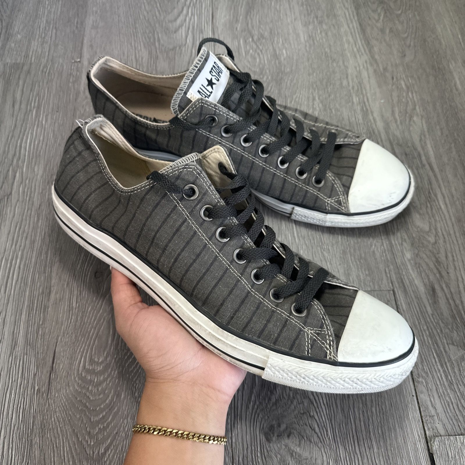 Converse Chuck Taylor All Star Distressed Sneakers Striped Low Top Men ...