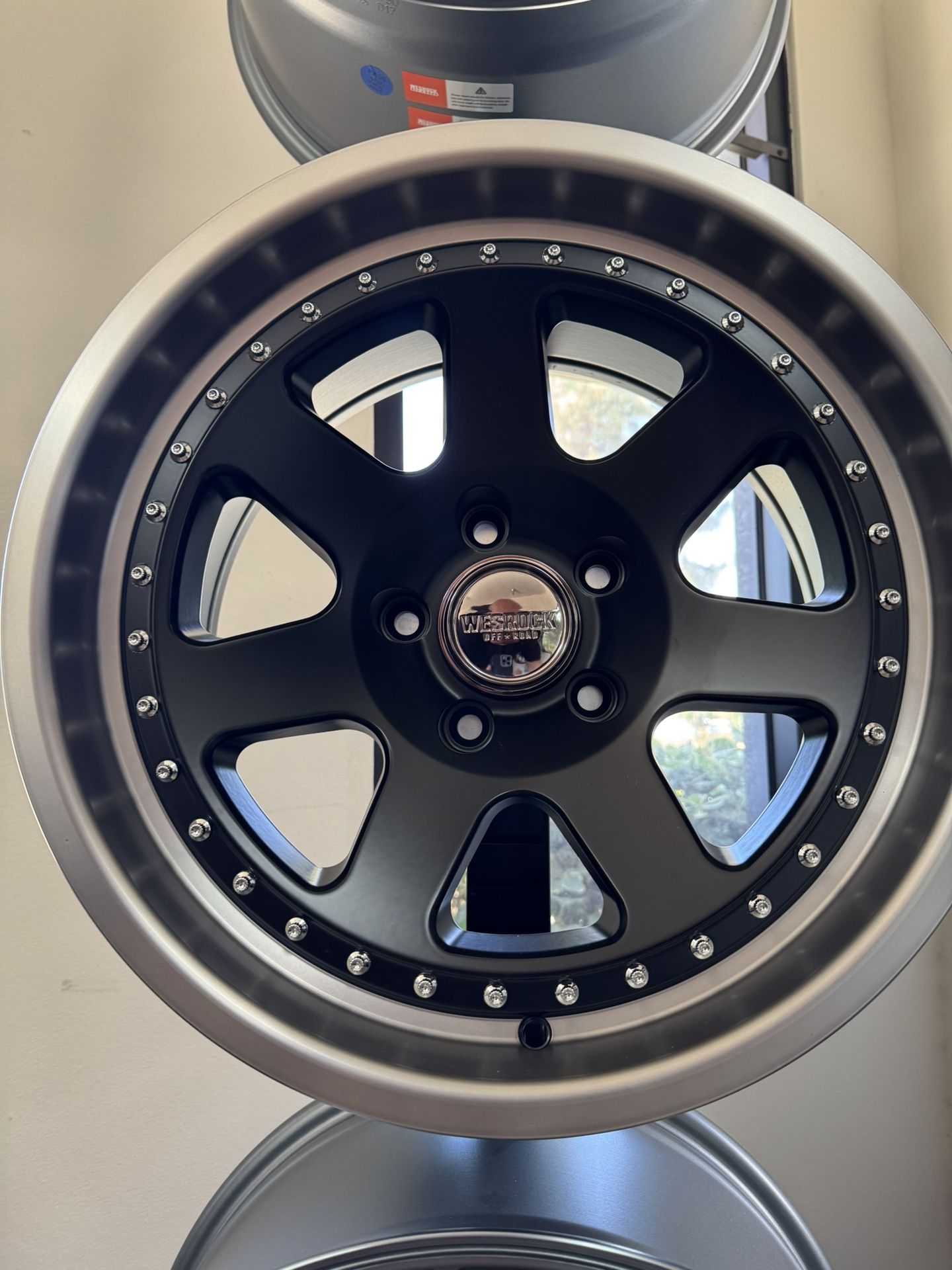 17 INCH NEW WHEELS WESROCK MT 77 17x9 BLACK WITH MACHINED LIP DARK TINT ...