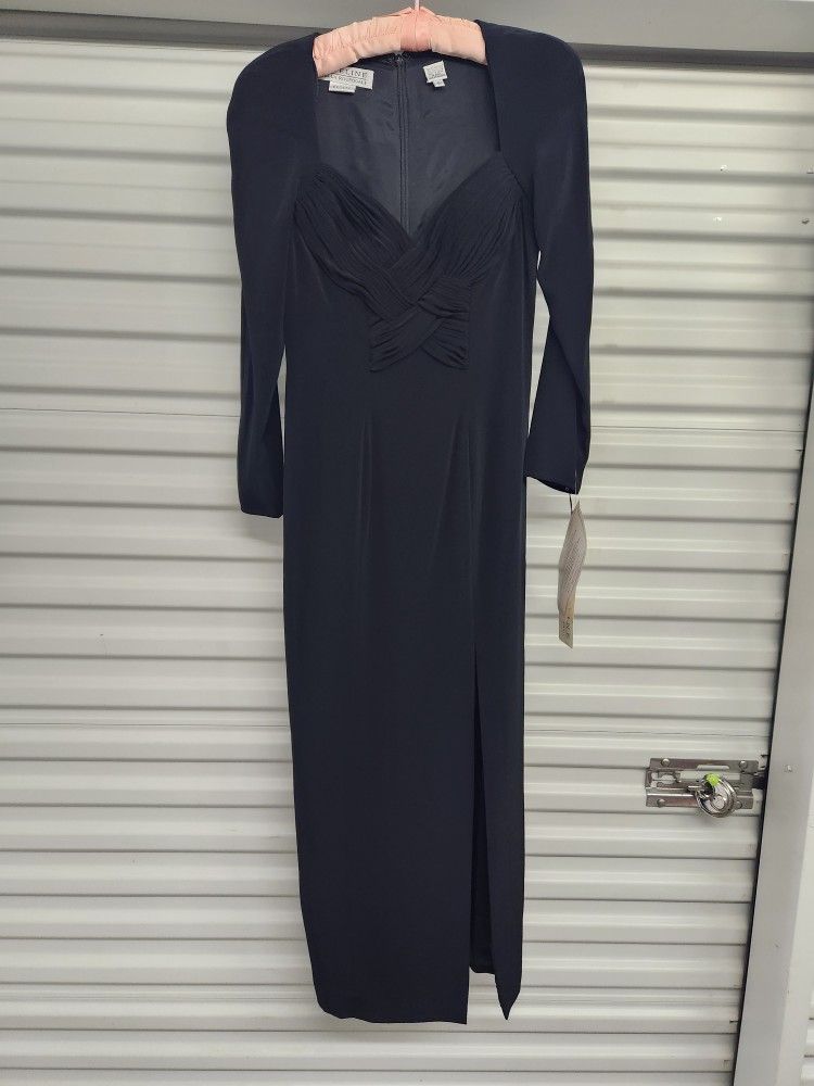 VINTAGE NITELINE Size 6 Black Sweetheart Neckline Crossover Pinup Glam ...