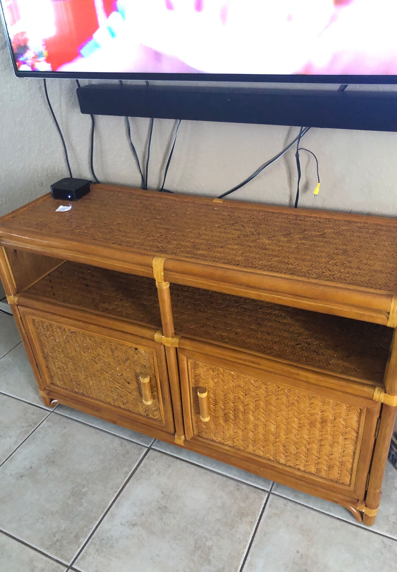 Bamboo TV stand with cabinet for Sale in Port St. Lucie, FL - OfferUp
