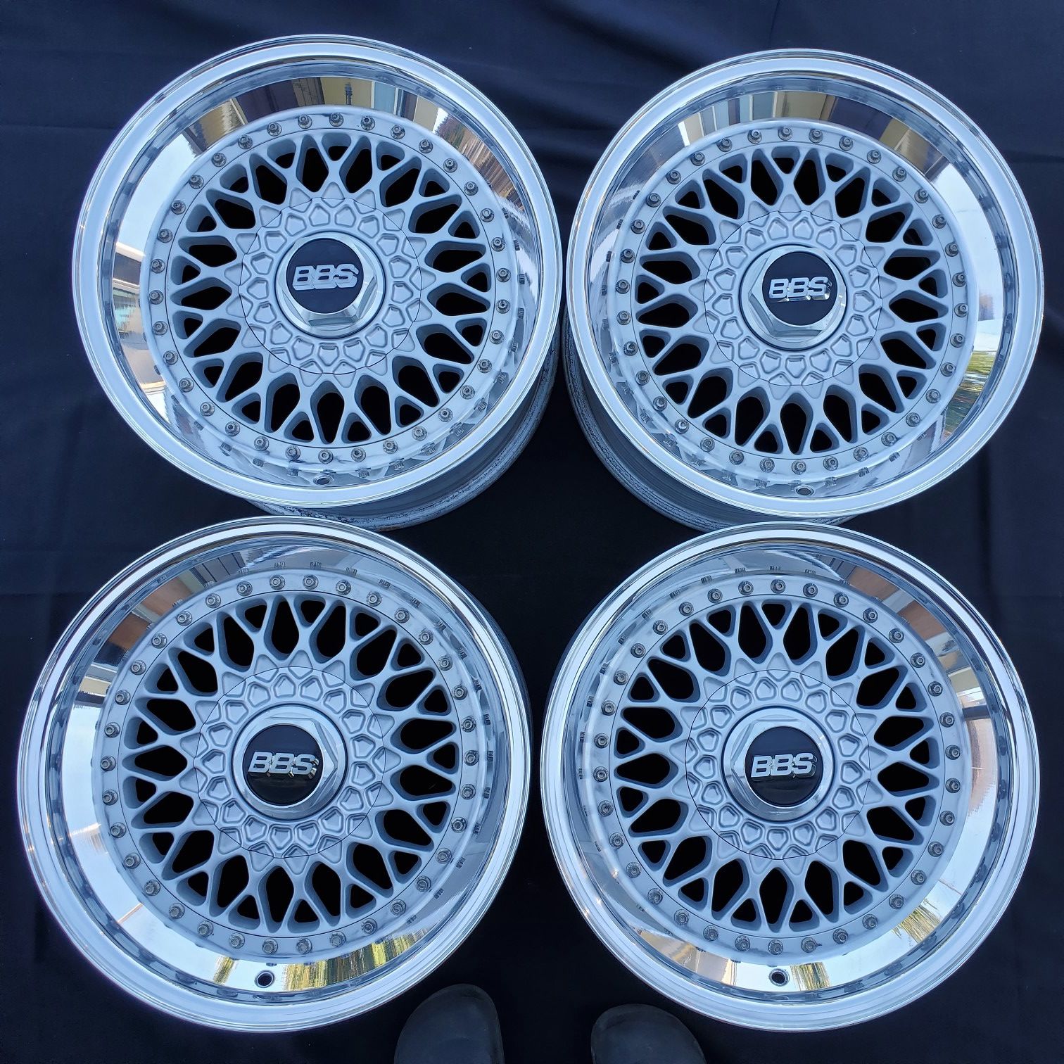 BBS RS 009 Vintage 16" Wheels Rims Mercedes Benz 5x112 3-Piece 190e 500e RS009 16x8 +11 Square ...