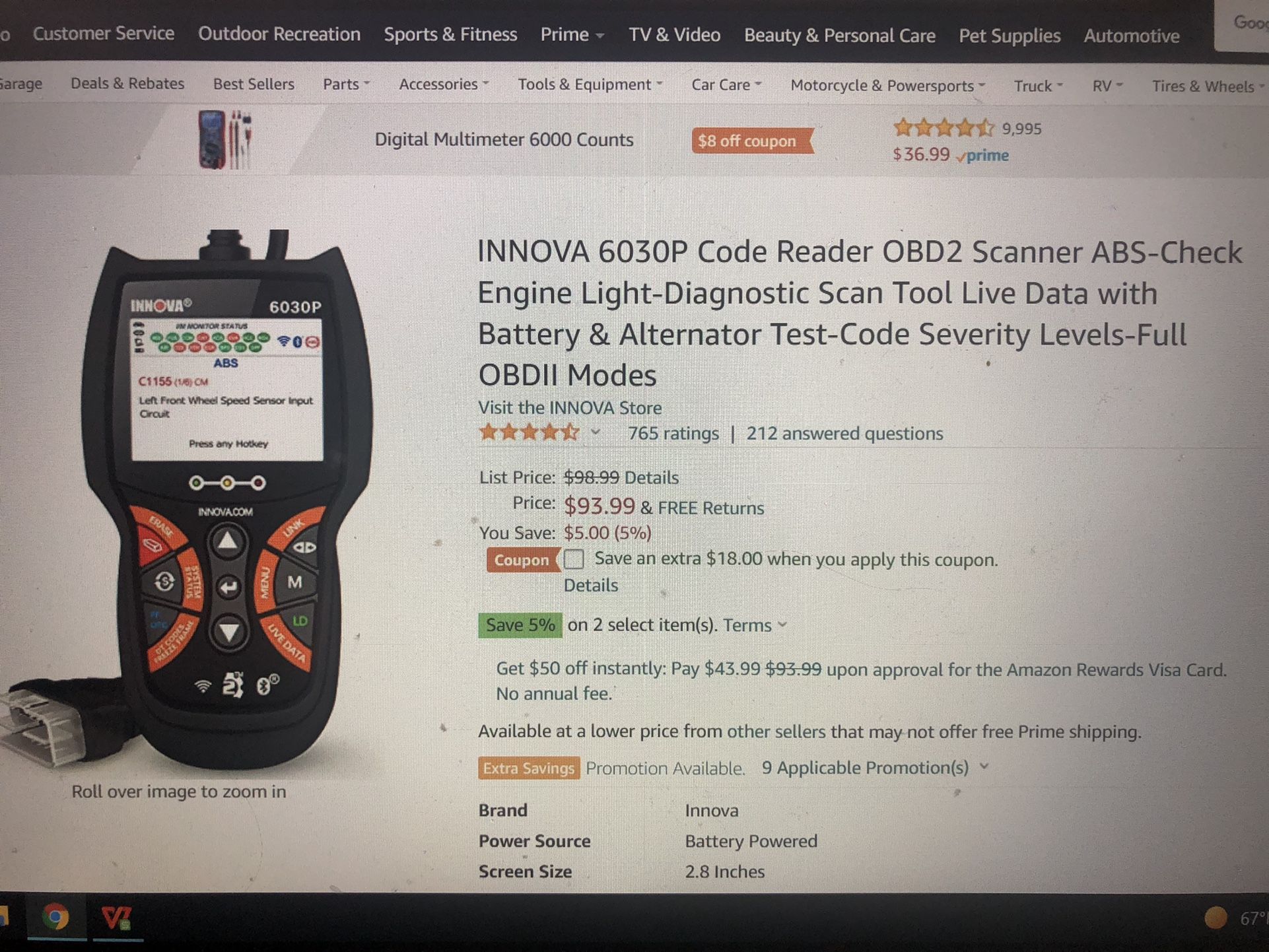 Code Reader INNOVA 6030P for Sale in West Covina, CA - OfferUp