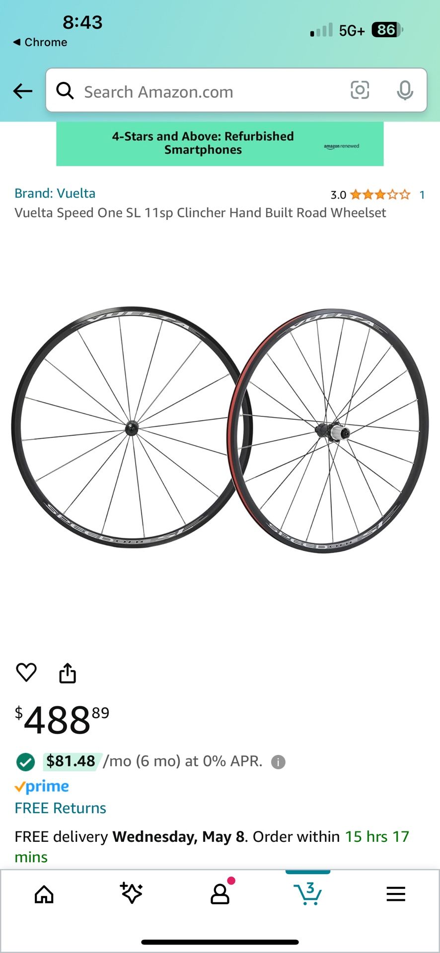 Vuelta Speed One SL 11sp Clincher Hand Built Road Wheelset for Sale in ...