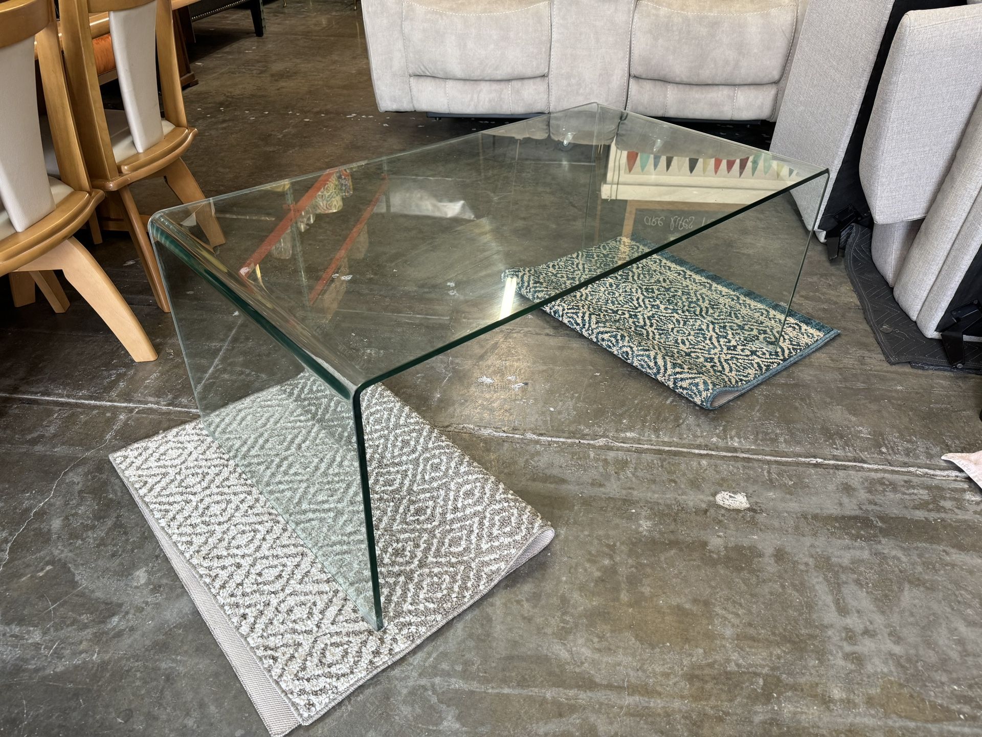 Temper Curved Glass Mid Century Modern Coffee Table Very Good Condition ...