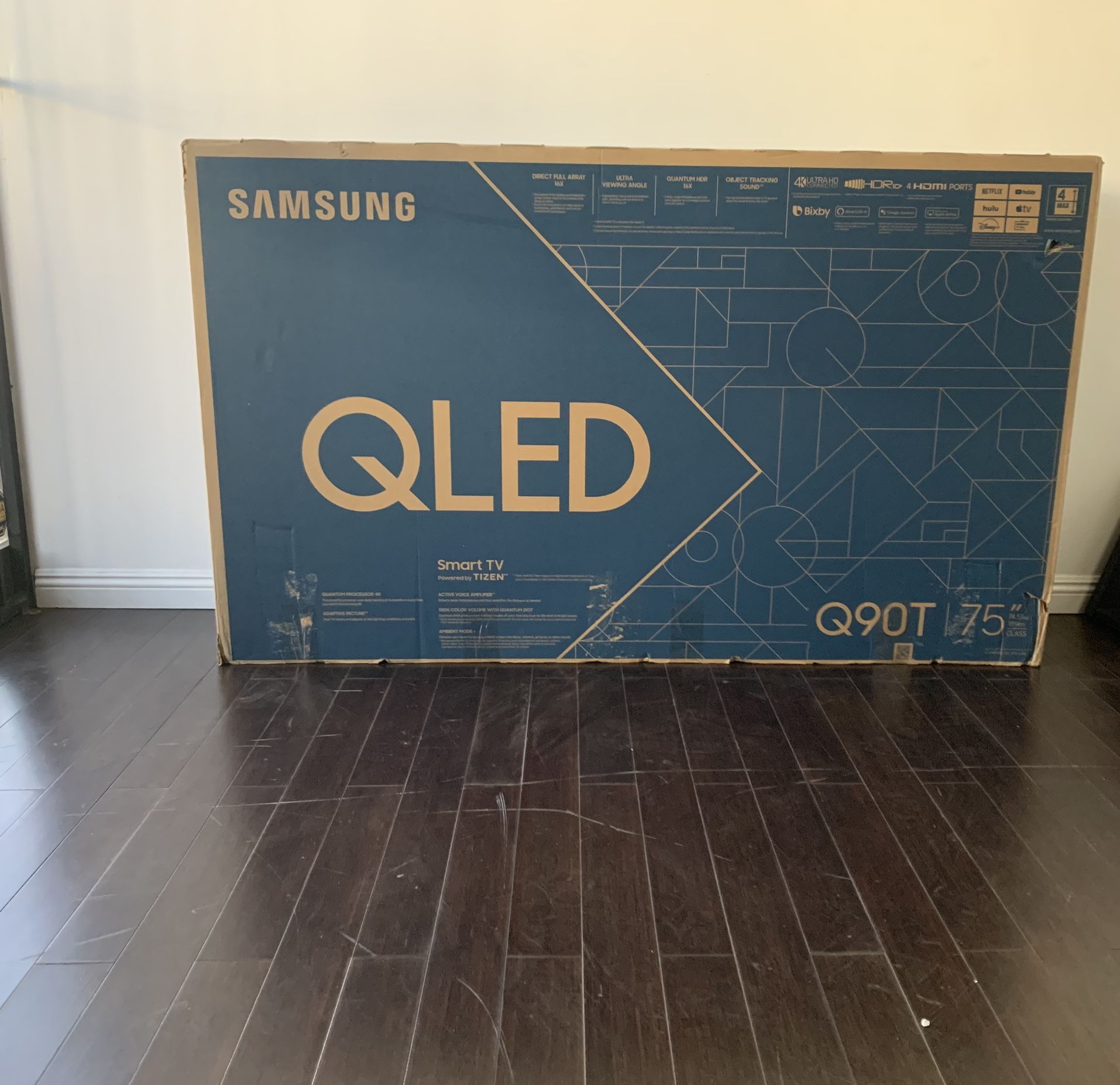 SAMSUNG 65-inch Class QLED Q90T Series - 4K UHD Direct Full Array 16X Quantum HDR 16X Smart TV ...