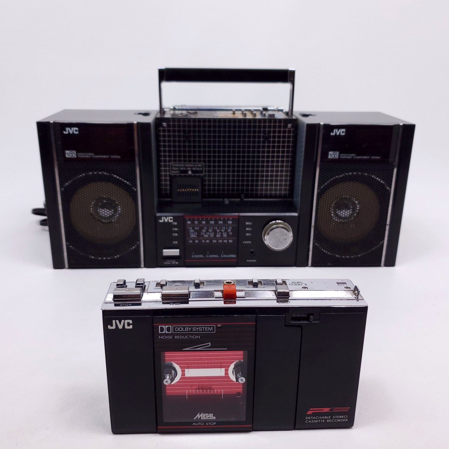 Rare!! Vintage JVC PC-RM100JW Micro Boombox Detachable Portable ...