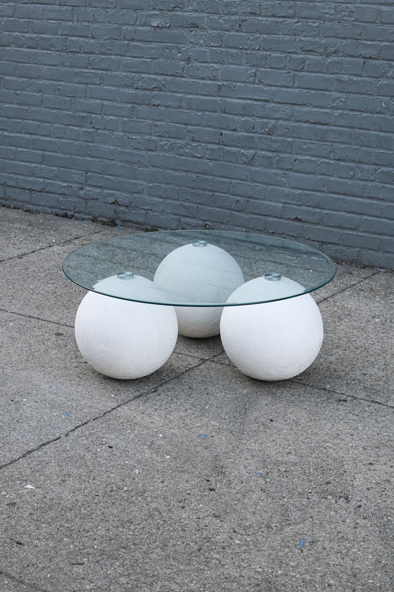 Glass Coffee Table With 3 sphere bases (READ DESCRIPTION BELOW) for ...