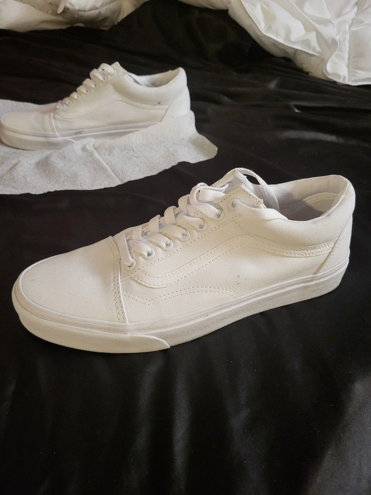 Vans Old Skool White Sneaker Womens 12 Mens 10 507452 Worn Once for ...