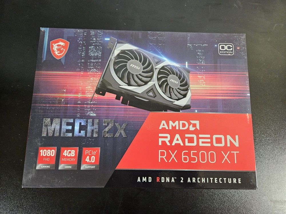 MSI AMD Radeon RX 6500 XT Graphics Card New In Box for Sale in Fontana ...