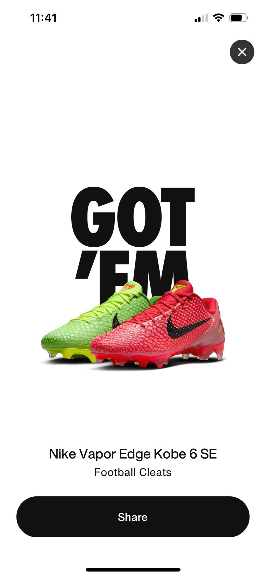 New Nike Kobe 6 Cleat Reverse Grinch And Grinch (mismatch), Authentic ...