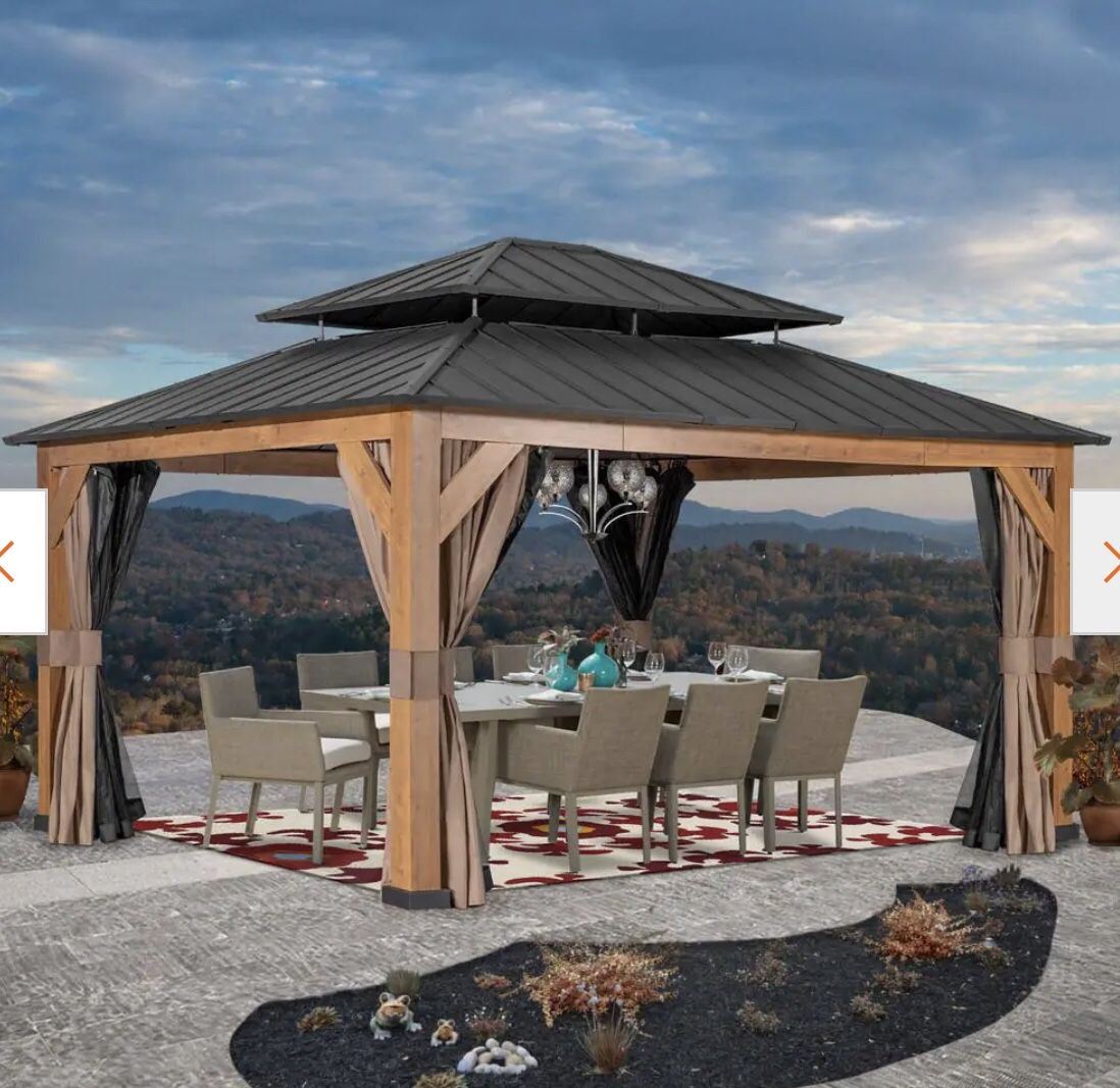 Gazebo - 15 Ft x 13ft Steel & Aluminum Woodgrain for Sale in Cedar Hill ...
