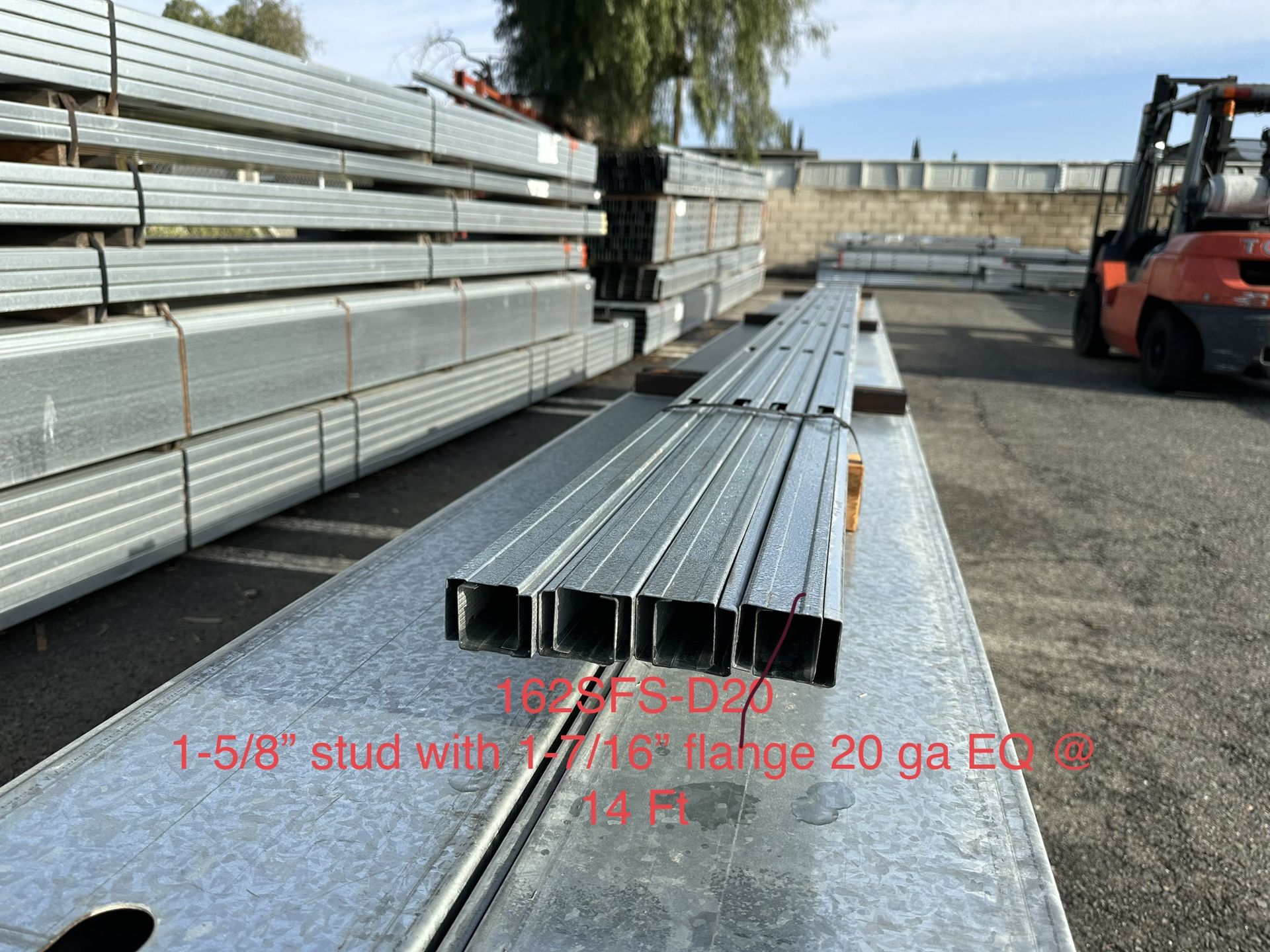 1-5/8” Steel Studs with 1-7/16” Flange 20 Gauge EQ @ 14 Ft Steel ...