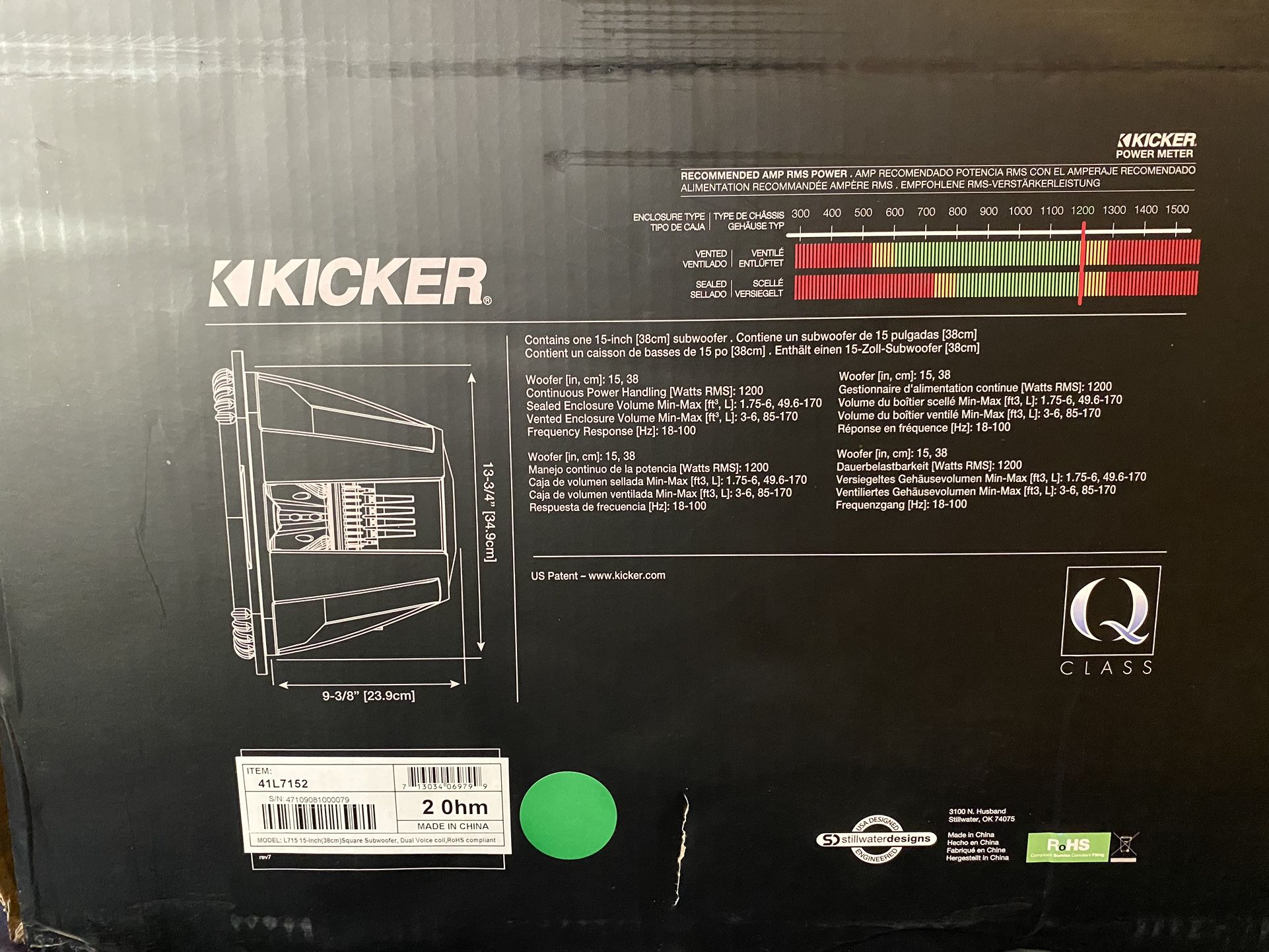 Kicker L7 15 Q Class for Sale in San Bernardino, CA - OfferUp