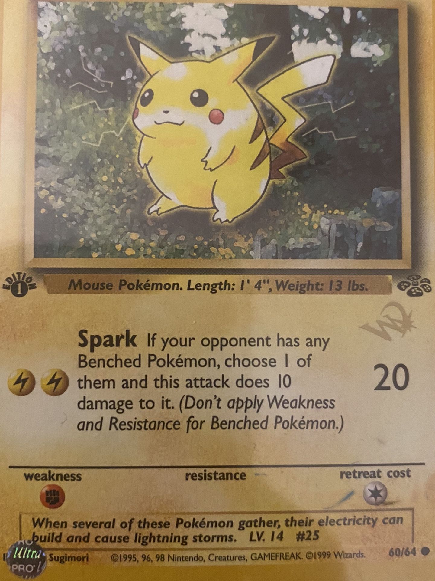 Pokemon Pikachu Card Original
