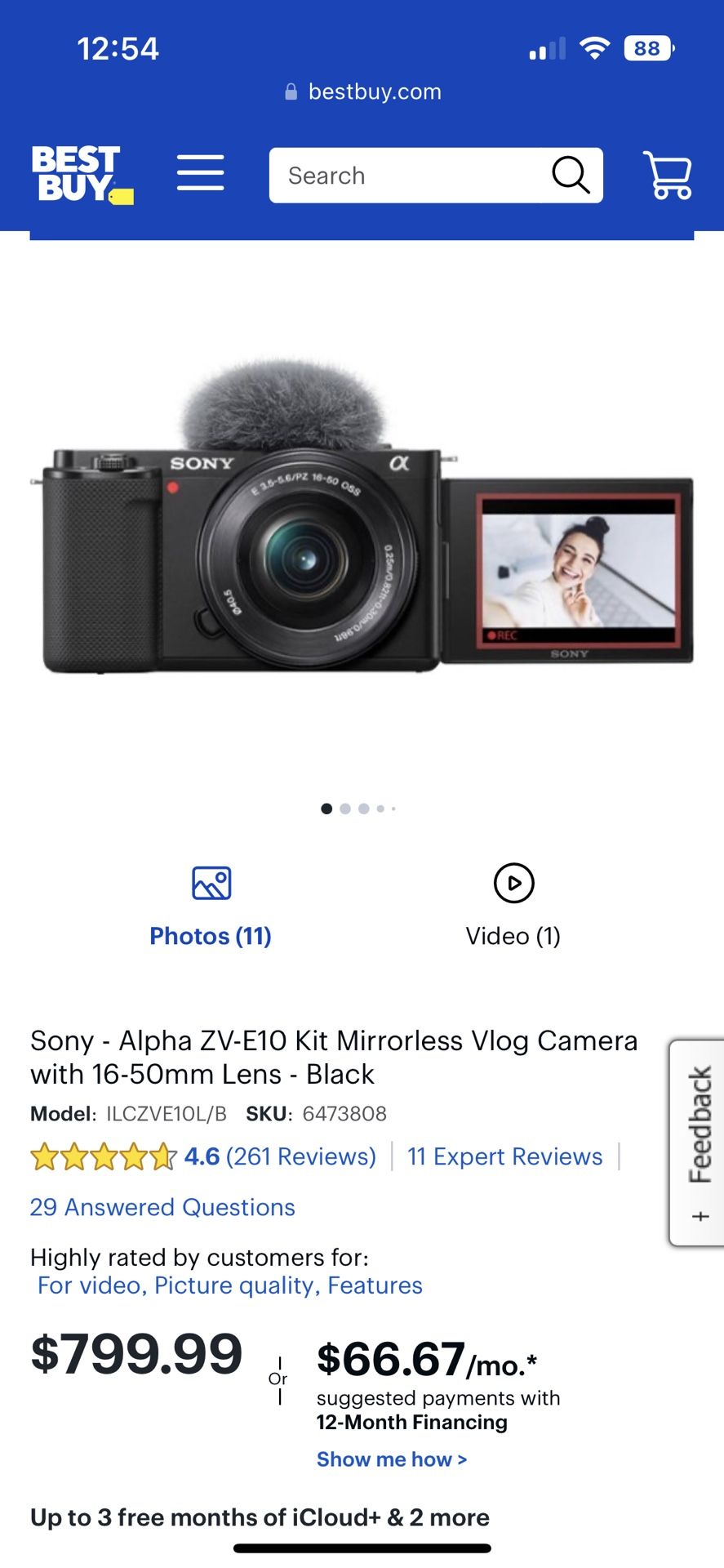 Sony ZVE10 Camera for Sale in Riverside, CA - OfferUp
