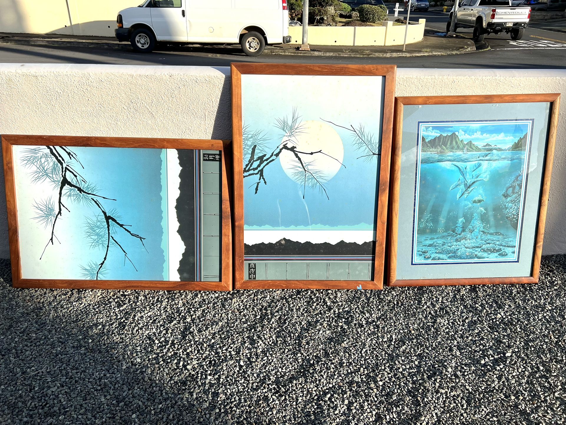 Koa .. Solid Hawaiian Koa Wood .. Large Frames .. 2 Available for Sale ...