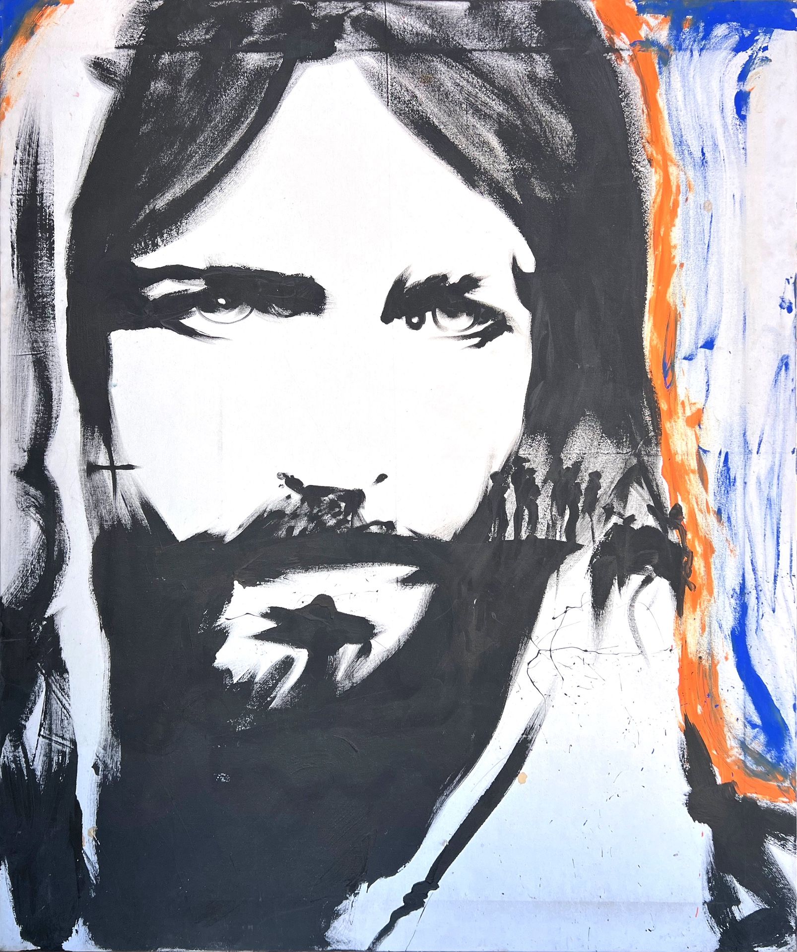 Large-Scale Painting of Jesus w/ Hidden Crucifixion Imagery for Sale in ...
