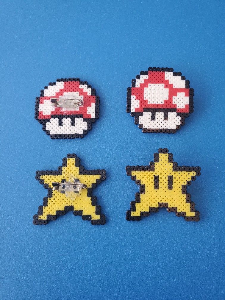 Perler Beads Mario Power Ups