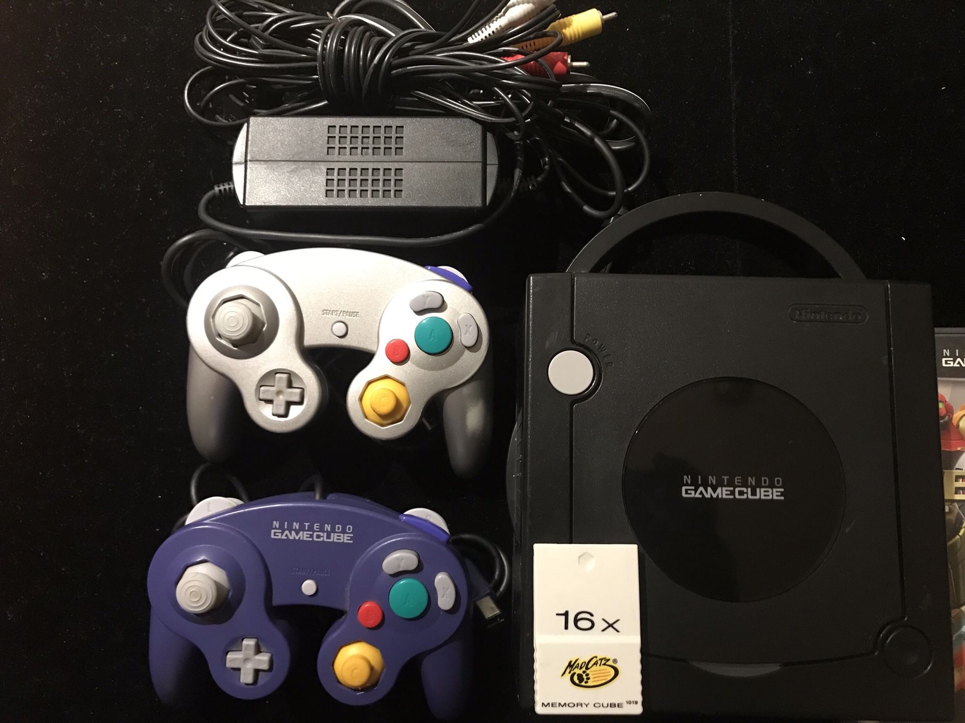 Nintendo GameCube w/ 3 OEM Controllers+4 Games+Mad Catz Memory Card ...