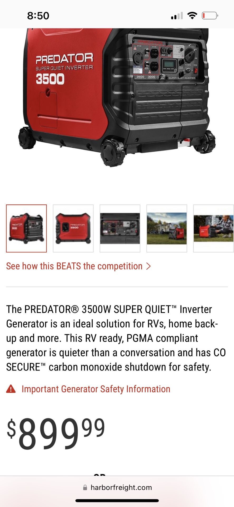 Predator 3500 Watt Generator-Electric REMOTE Start/big Wheel Kit for ...