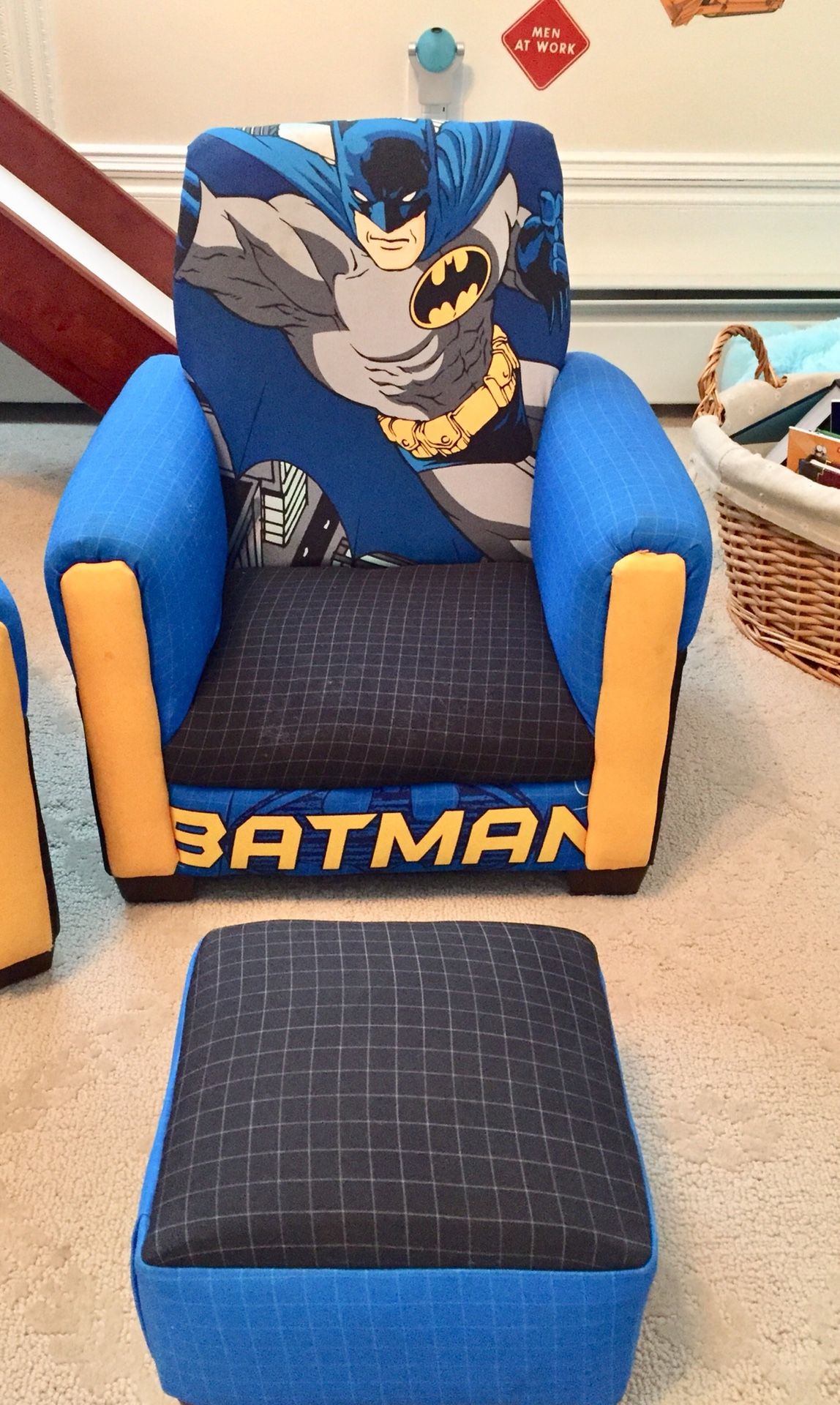 Batman Toddler Sofa Chair And Ottoman Set | Baci Living Room