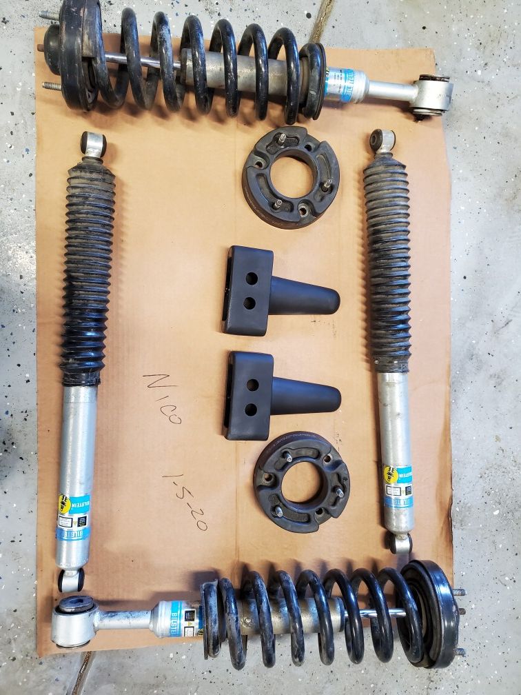 F150 Bilstein leveling kit with 2 jnch lift spacer/blocks for Sale in ...