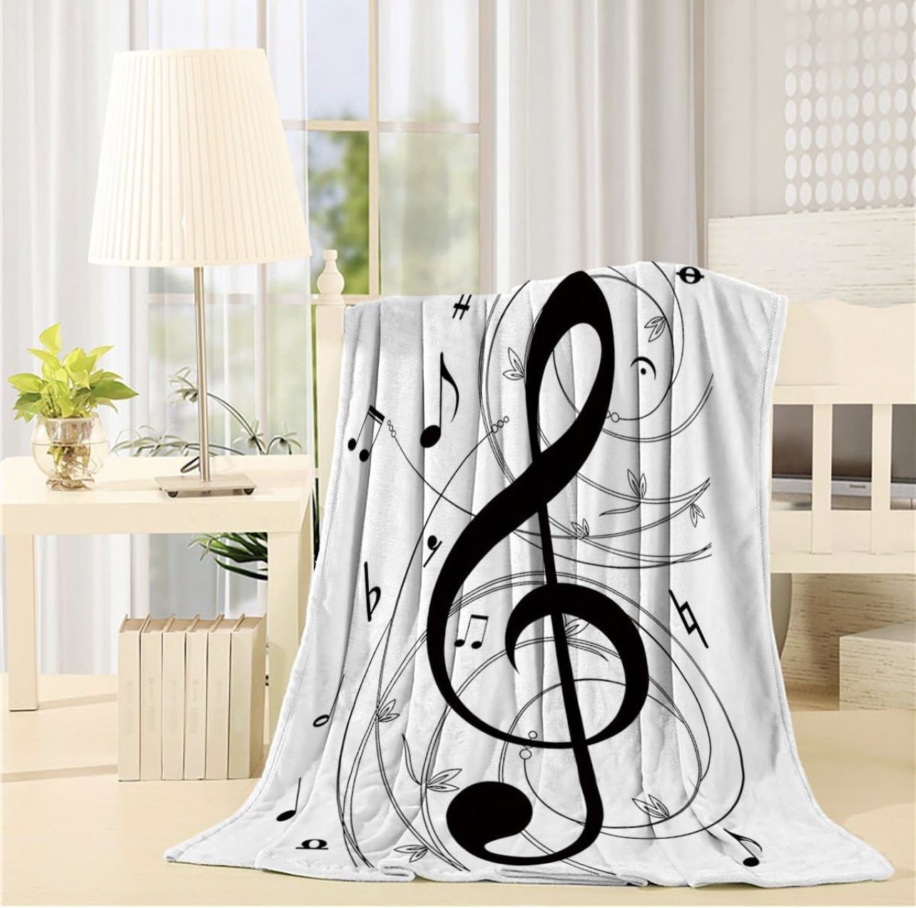 Flannel Fleece Bed Blanket 40 x 50 inch Music Decor Throw Blanket ...