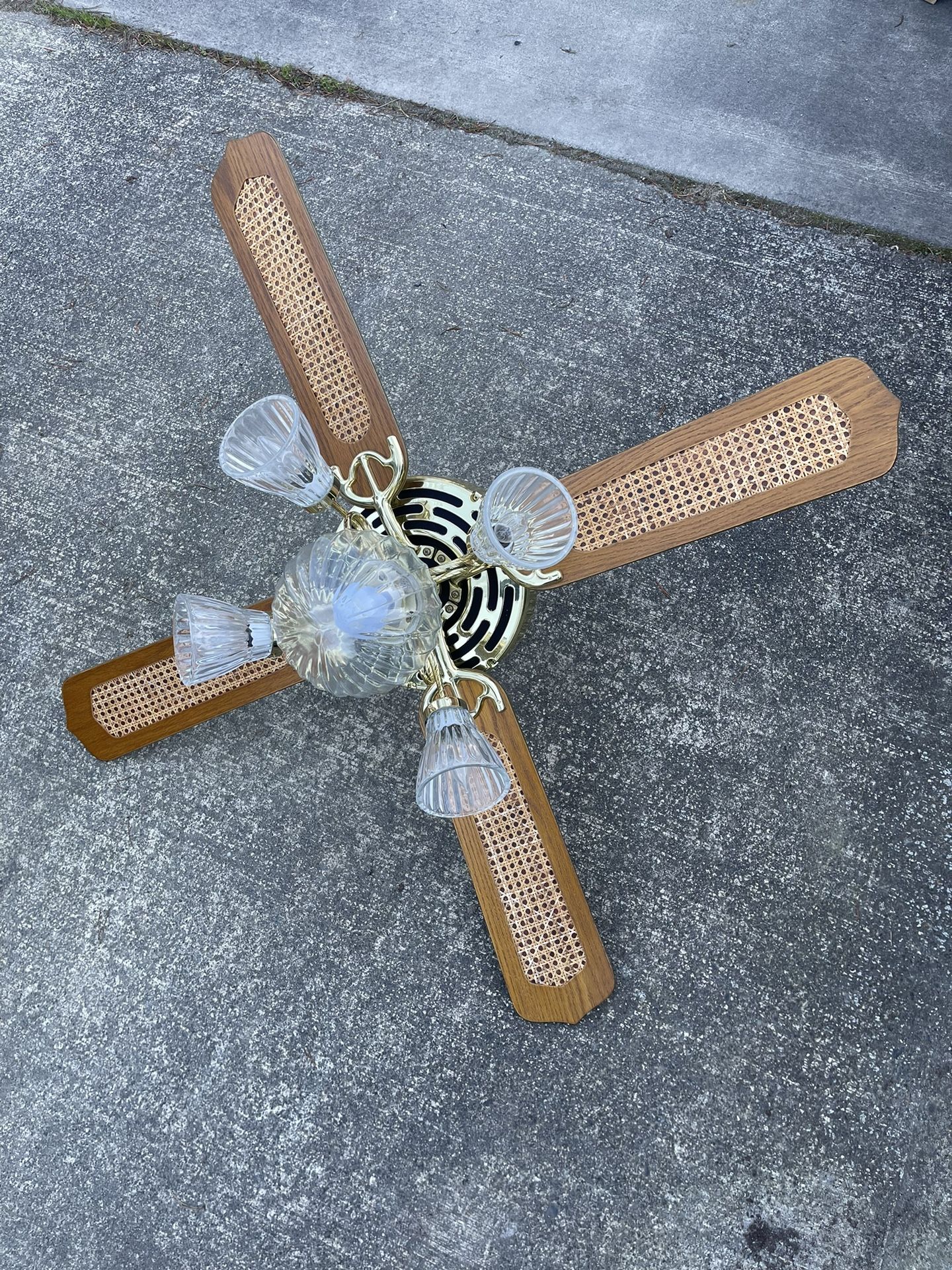 FREE - Vintage Ceiling Fan & 5 Light Ceiling Attachment for Sale in ...