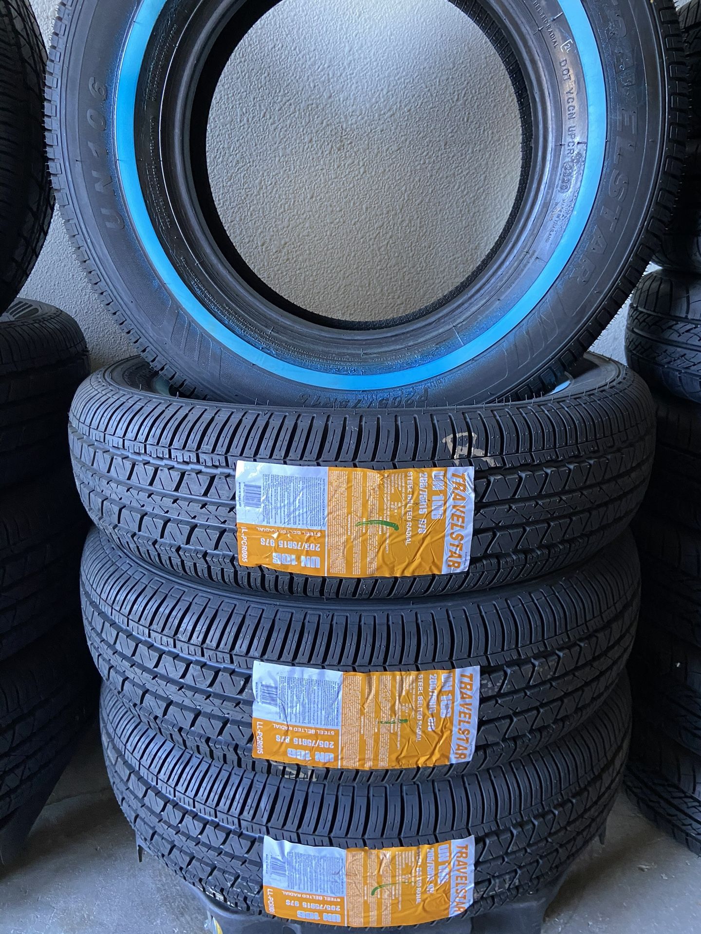 UNIROYAL TIGER PAW AWP II 155/80R13 $75 EACH WHITEWALL 155/80/13 SPOKES ...