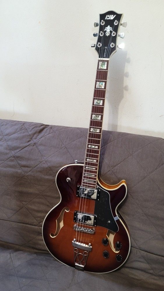 IVY 6 STRINGS HOLLOWBODY ELECTRIC GUITAR MADE IN VIETNAM IN SUNBURST ...