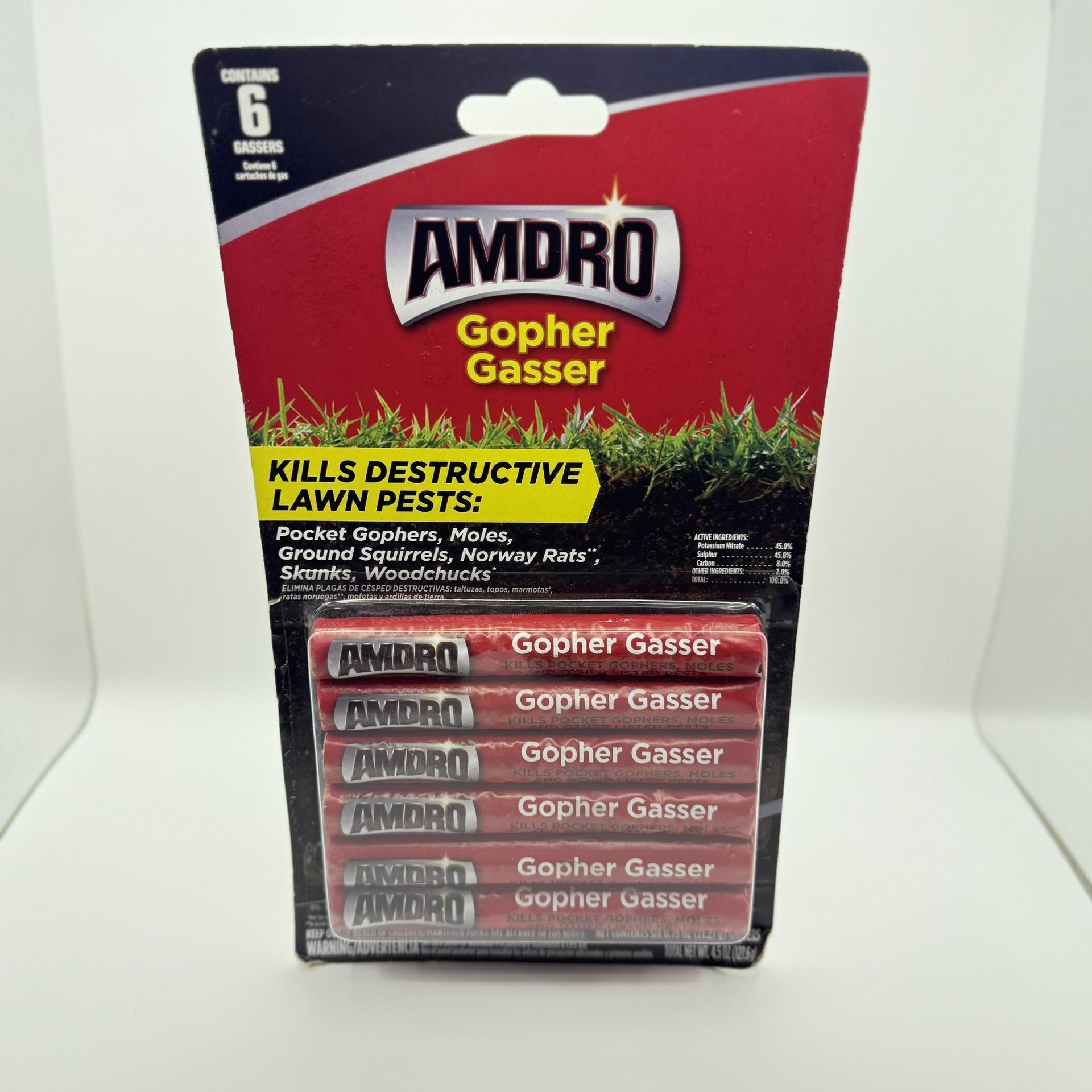 Lot Amdro Gopher Gasser (Poison), 4-Pack of 6 Gassers, 0.75 oz each for ...