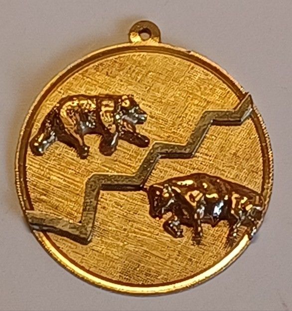 Fabulous Vintage 14K Yellow Gold Bull and Bear Stock Market Charm. for ...