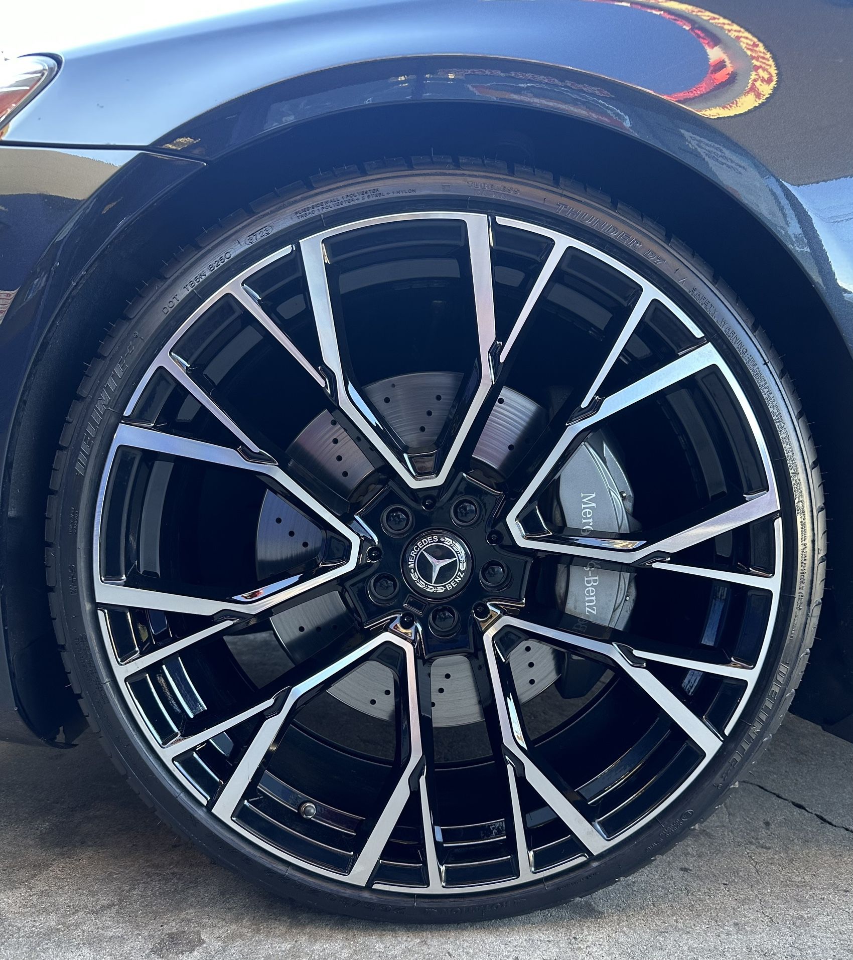 22” Luxury Wheels with Tires Black Machine fit Mercedes S550 S63 S580 ...