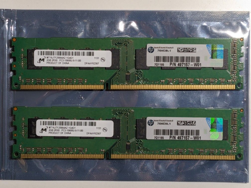 Micron 2GB (4GB Total) 2RX8 PC3-10600U-9-11-B0 Desktop Memory for Sale ...