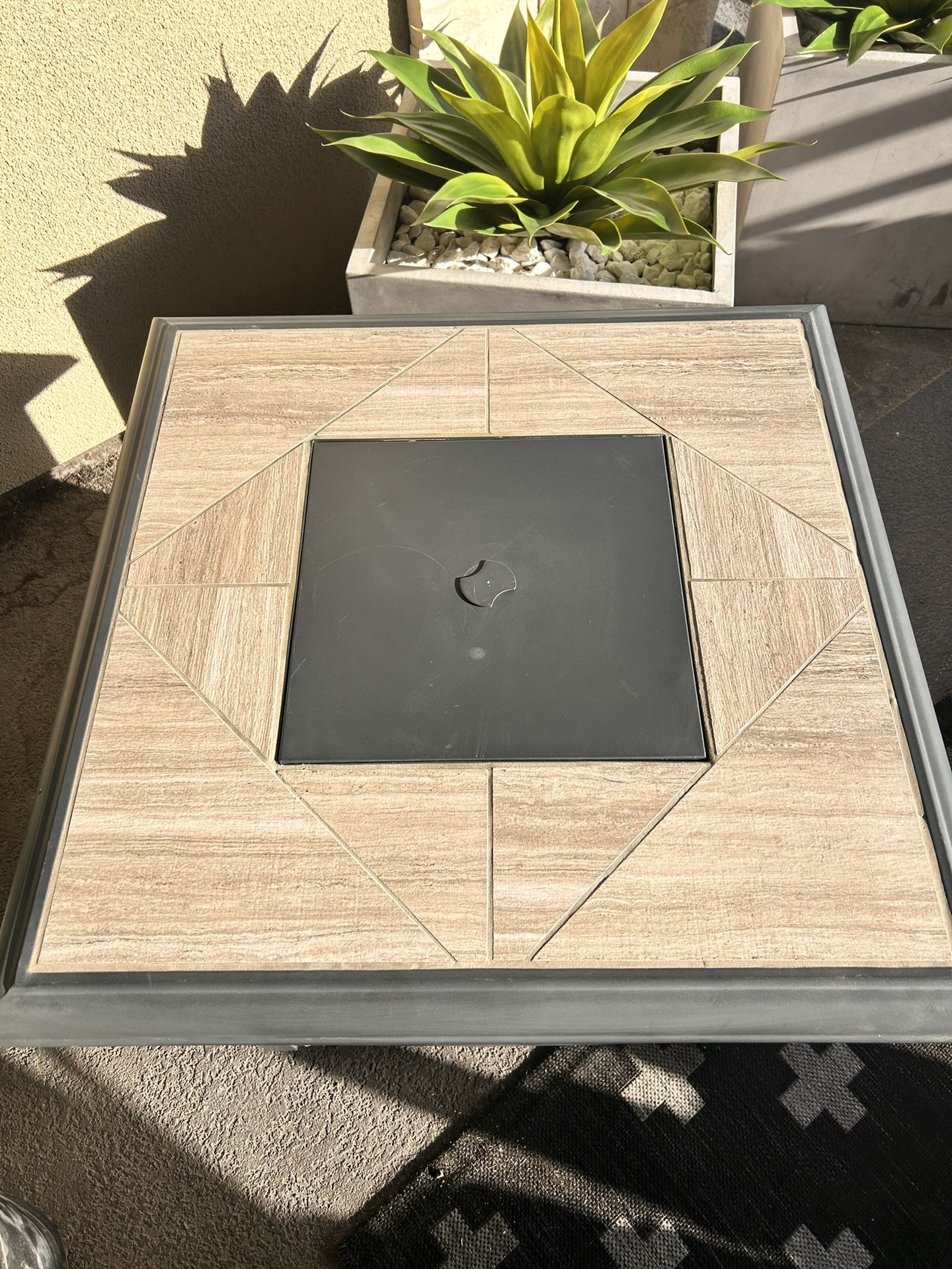 Style Selections, Gas Fire Pit Table, Dark Gray Charcoal 30-in W for ...