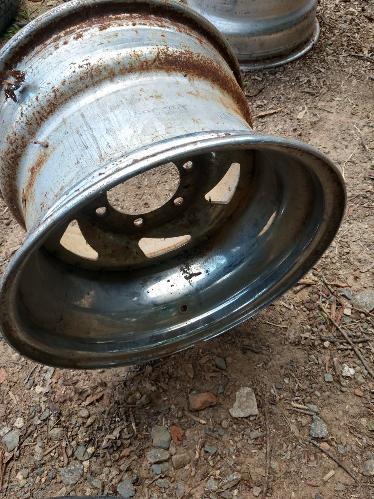 Used 15 inch rim (one) (saw blades) reverse offset 15x10 chrome deep ...