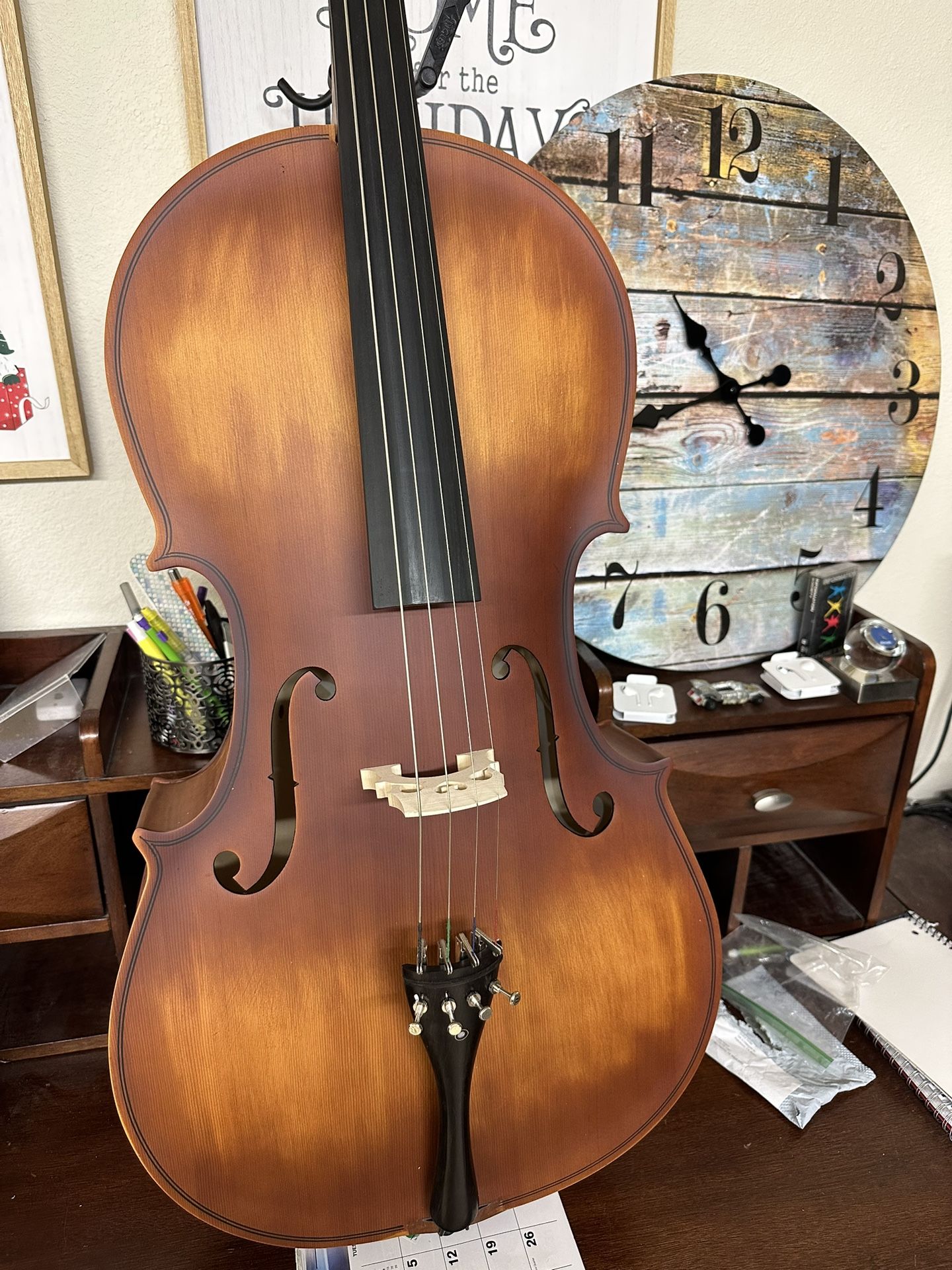 Beautiful 4/4 Full Size Cello with New Bow, Extra Strings, Digital ...