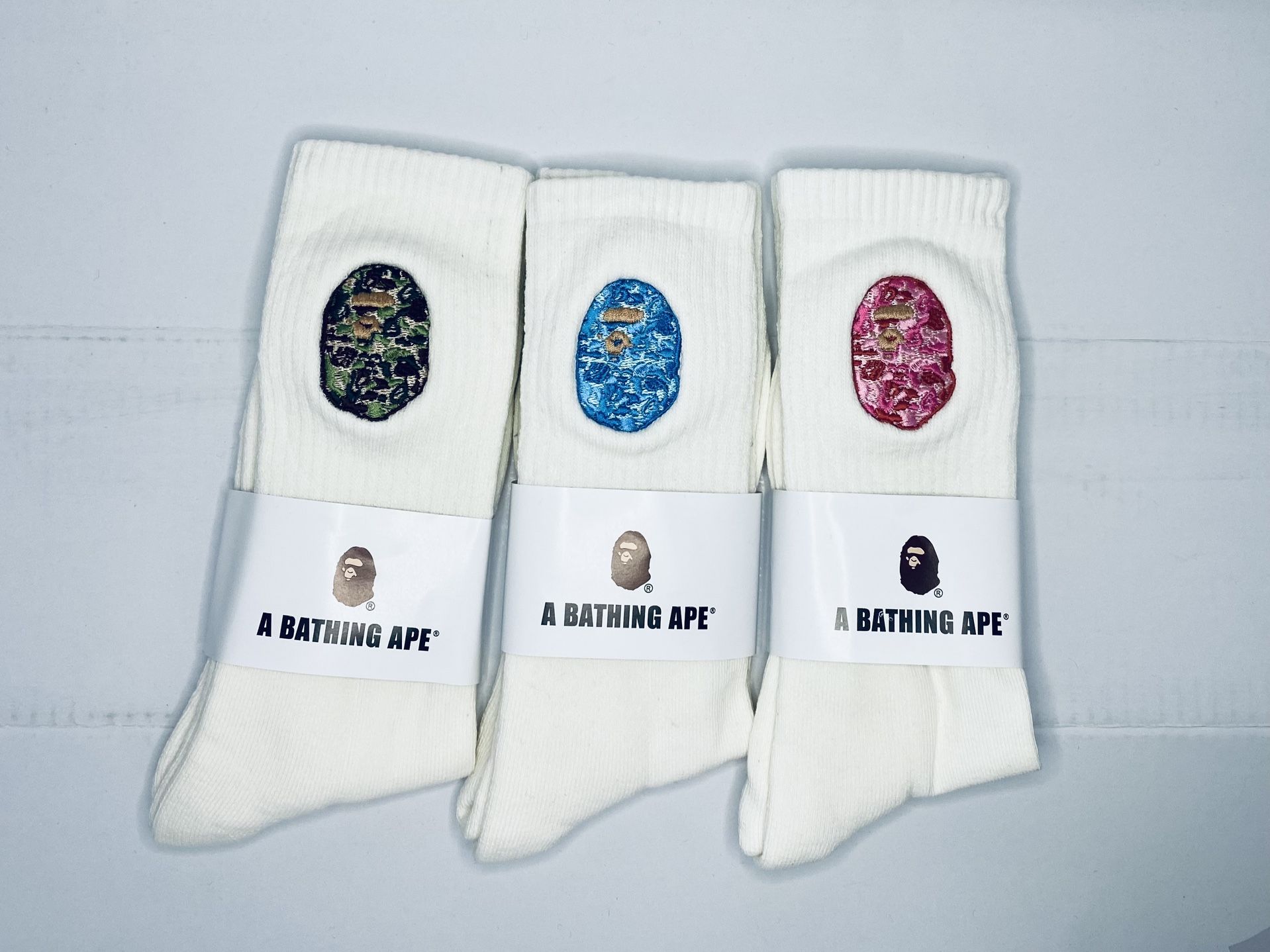 Bape classic big ape head college crew sock tie dry for Sale in Covina ...