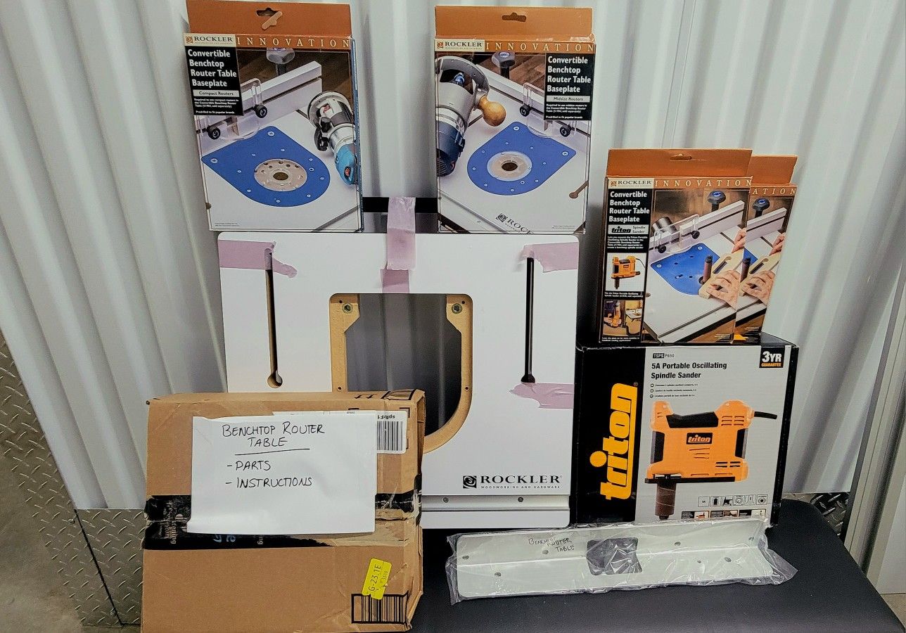 Never Used Rockler Portable Benchtop Router Table W/ Adapter Plates ...