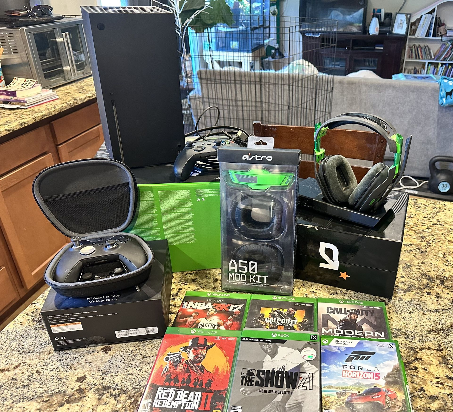 Xbox One X Bundle Deal (2 Controllers, Astro A50, 6 Games) for Sale in ...