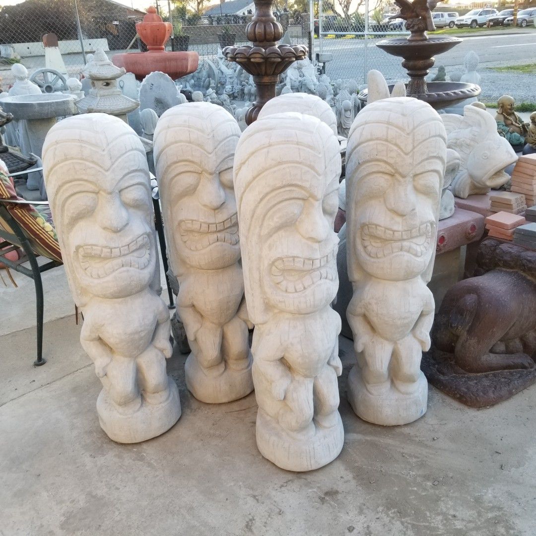 36" CONCRETE CEMENT TIKI STATUES $85 EACH for Sale in Riverside, CA ...