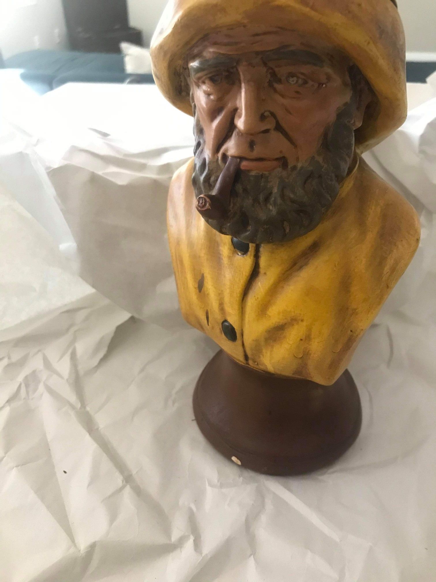 Vintage Nautical Sea Captain Bust Yellow Gorton’s Fisherman Chalkware ...