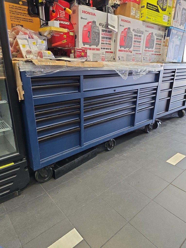 Matte BLUE Finish 72in Heavy Duty Height Adjustable Woodtop Mobile ...