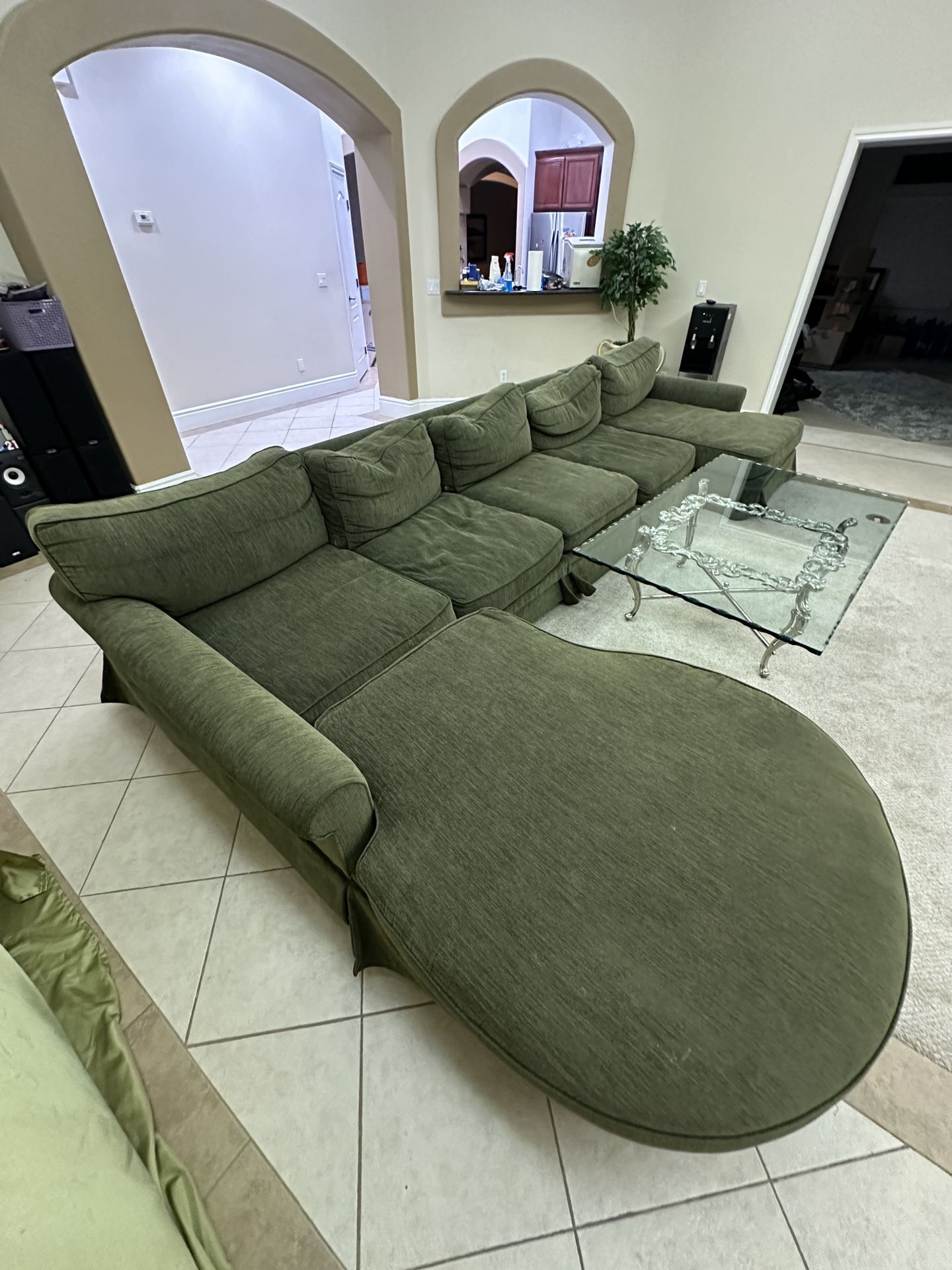 Huge Green Custom Made Goose Down Modular Sectional for Sale in Apple ...
