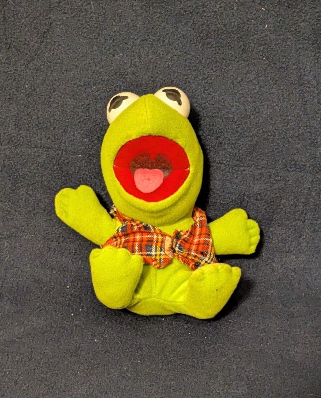 Kermit The Frog Baby Kermit Plaid Vest Jim Henson Vintage 1987 Plush ...