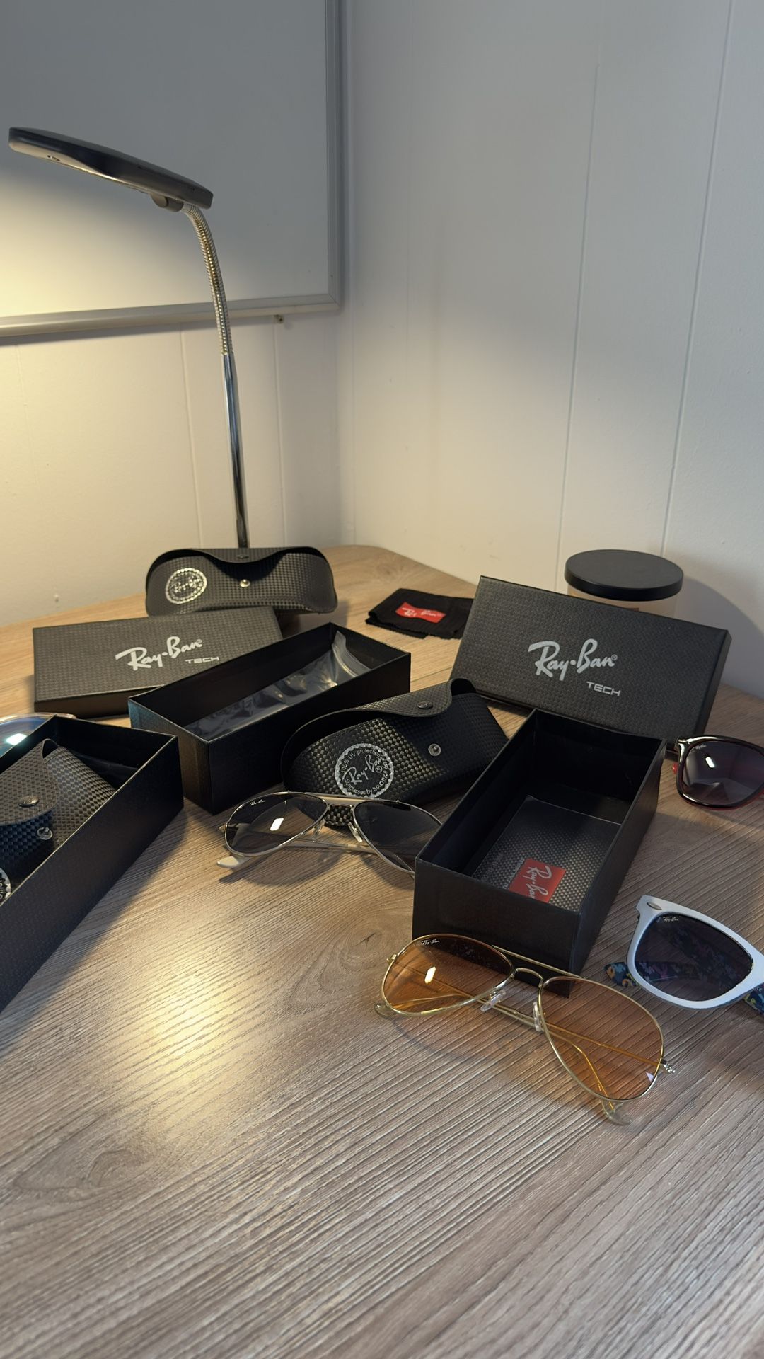 Aviator Style Sunglasses Lot - 5 Pairs w/ Cases & Boxes - Storage ...