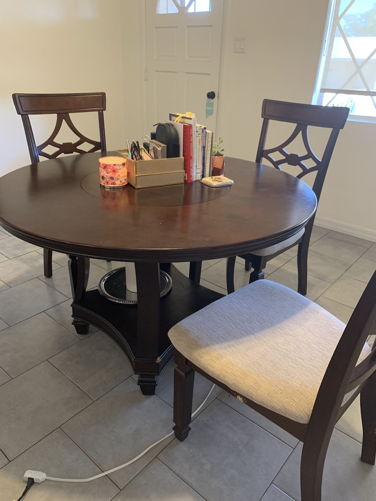 48” round Dining table with built in lazy Susan for Sale in Scottsdale ...