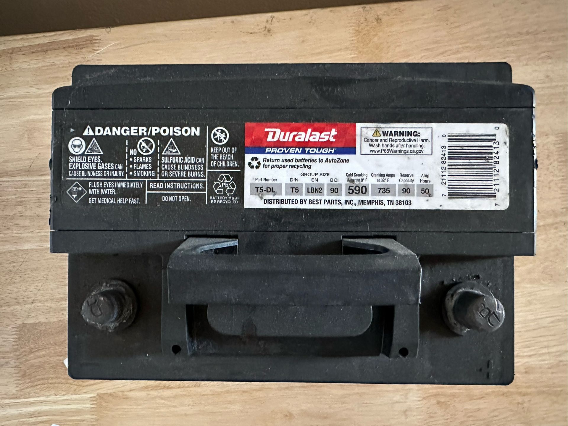 Duralast T5 590 Battery for Sale in La Verne, CA - OfferUp