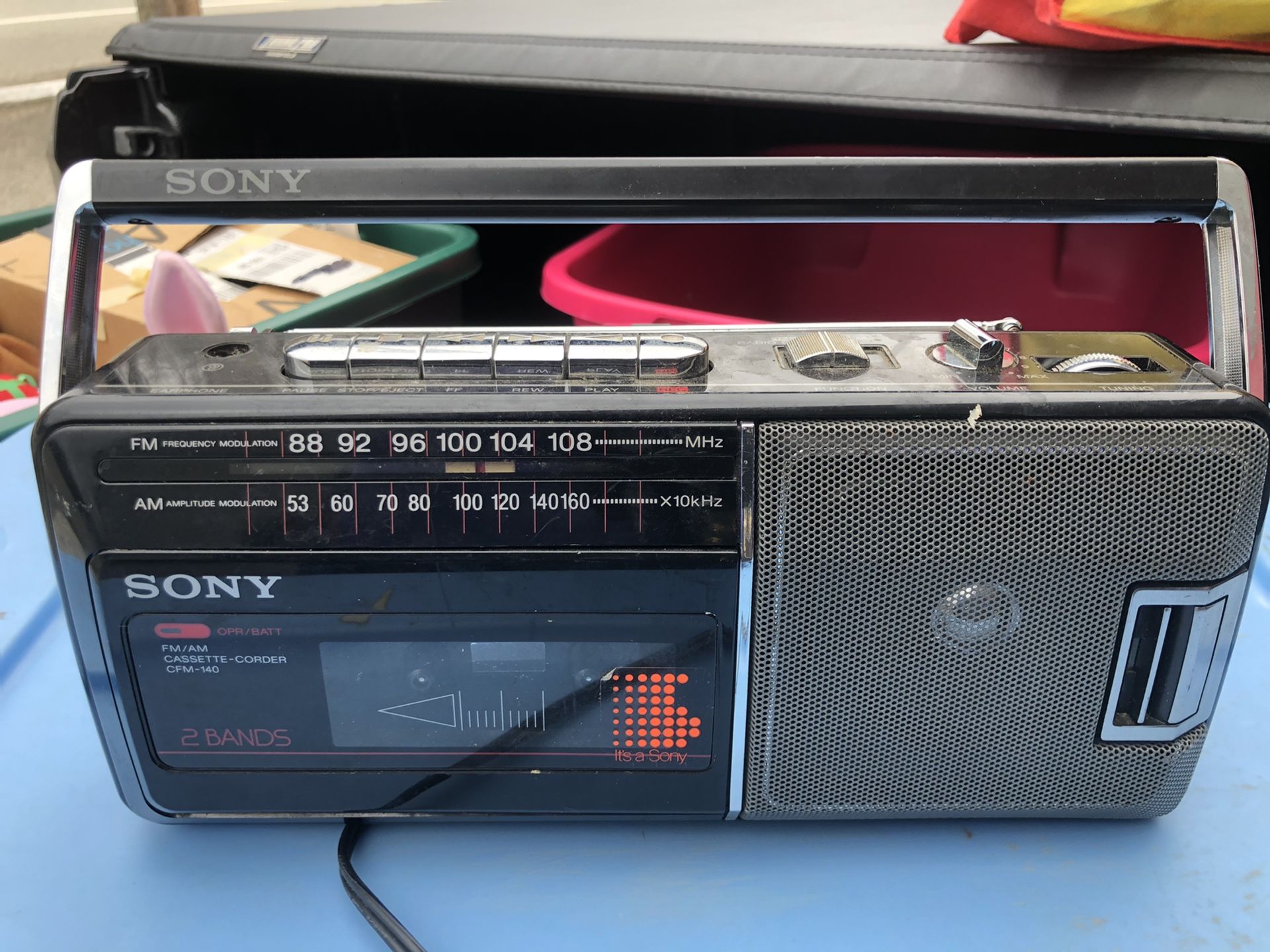 Sony CFM-140 AM FM Radio Cassette Recorder Portable for Sale in ...