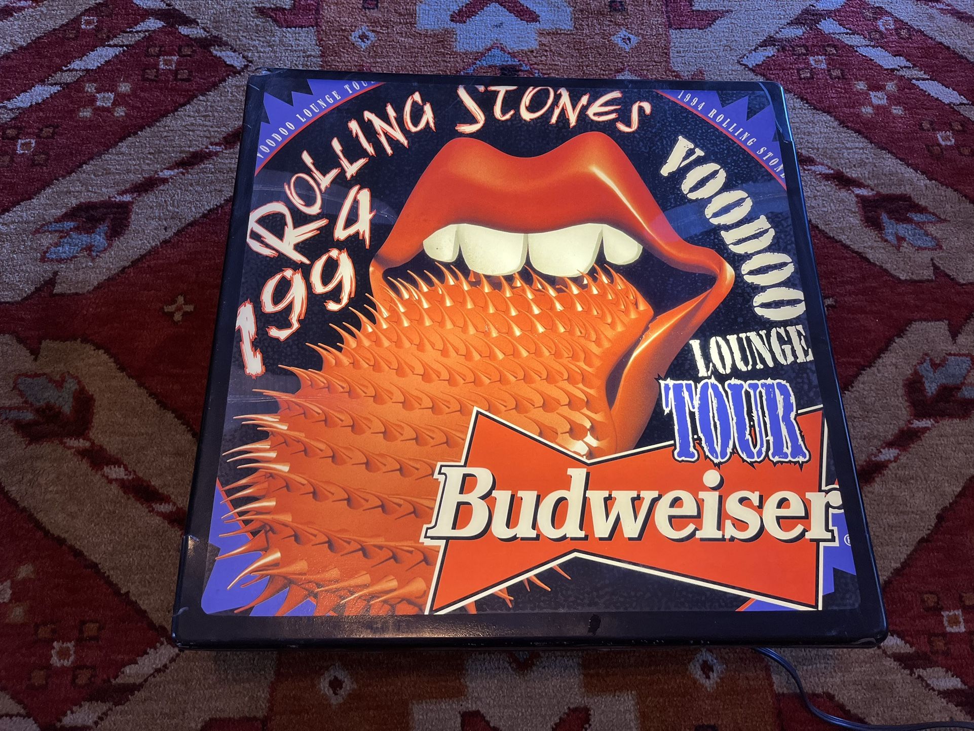 Rolling Stones / Budweiser 1994 Voodoo Lounge 18x18 Lighted Bar Sign ...